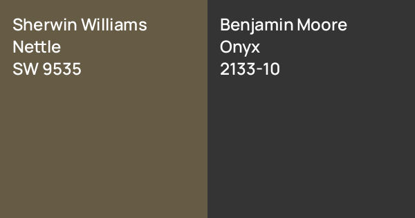 Sherwin Williams Nettle vs. Benjamin Moore Onyx comparison