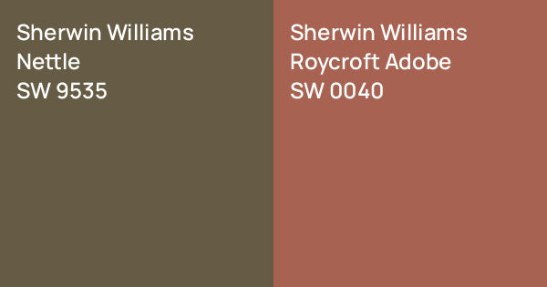 Sherwin Williams Nettle vs. Sherwin Williams Roycroft Adobe comparison