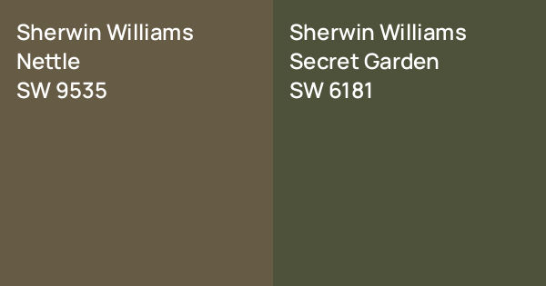 Sherwin Williams Nettle vs. Sherwin Williams Secret Garden comparison