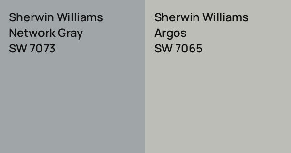 Sherwin Williams Network Gray vs. Sherwin Williams Argos comparison