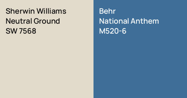 Sherwin Williams Neutral Ground vs. Behr National Anthem comparison