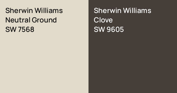 Sherwin Williams Neutral Ground vs. Sherwin Williams Clove comparison