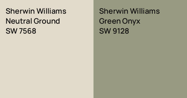 Sherwin Williams Neutral Ground vs. Sherwin Williams Green Onyx comparison