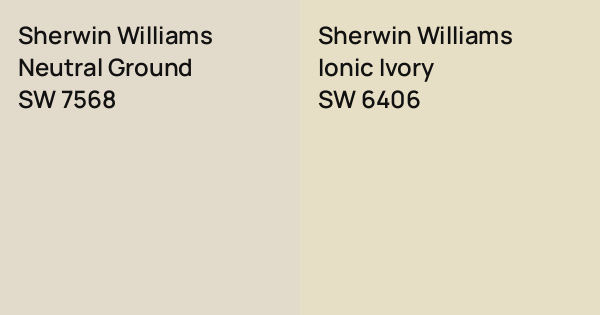 Sherwin Williams Neutral Ground vs. Sherwin Williams Ionic Ivory comparison