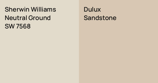 Sherwin Williams Neutral Ground vs. Dulux Sandstone comparison
