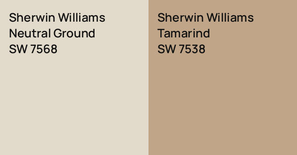 Sherwin Williams Neutral Ground vs. Sherwin Williams Tamarind comparison