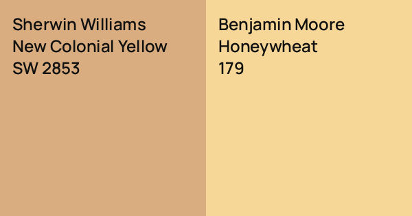 Sherwin Williams New Colonial Yellow vs. Benjamin Moore Honeywheat ...