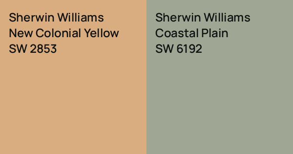 Sherwin Williams New Colonial Yellow vs. Sherwin Williams Coastal Plain ...
