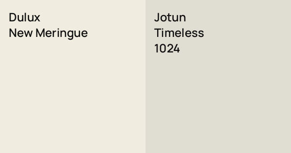 Dulux New Meringue vs. Jotun Timeless comparison