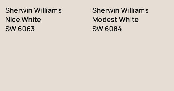 Sherwin Williams Nice White vs. Sherwin Williams Modest White comparison