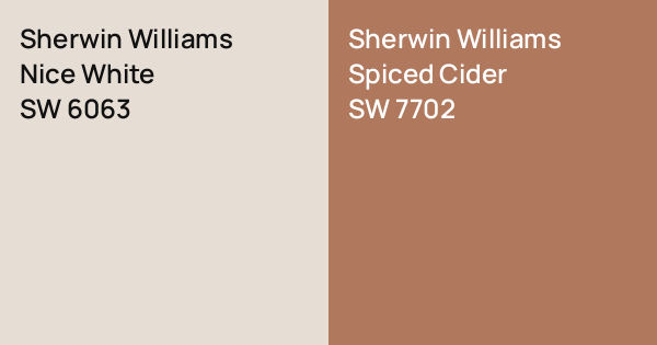 Sherwin Williams Nice White vs. Sherwin Williams Spiced Cider comparison