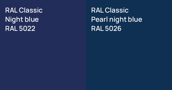 RAL Classic Night blue vs. RAL Classic Pearl night blue comparison