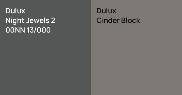 Dulux Night Jewels 2 vs. Dulux Cinder Block comparison