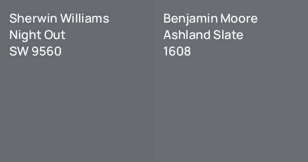 Sherwin Williams Night Out vs. Benjamin Moore Ashland Slate comparison
