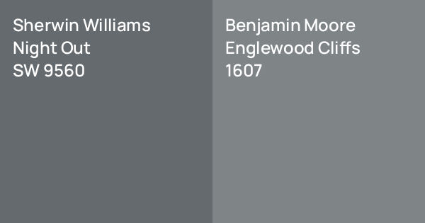Sherwin Williams Night Out vs. Benjamin Moore Englewood Cliffs comparison