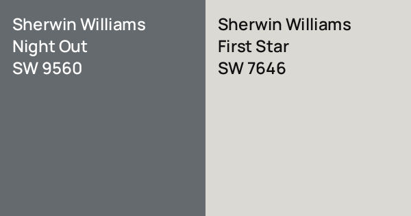 Sherwin Williams Night Out vs. Sherwin Williams First Star comparison