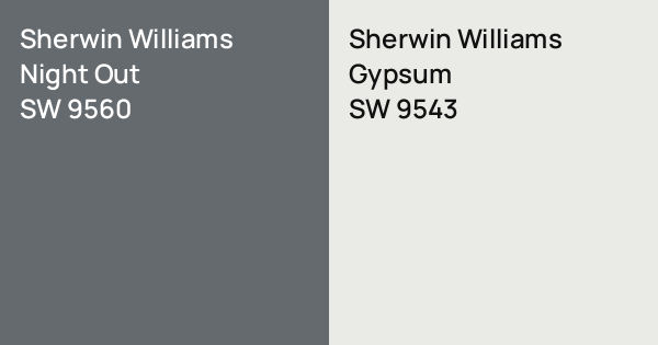 Sherwin Williams Night Out vs. Sherwin Williams Gypsum comparison