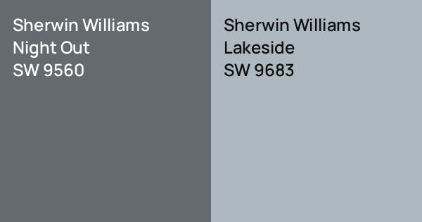 Sherwin Williams Night Out vs. Sherwin Williams Lakeside comparison