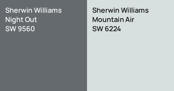 Sherwin Williams Night Out vs. Sherwin Williams Mountain Air comparison