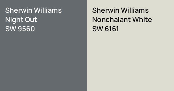 Sherwin Williams Night Out vs. Sherwin Williams Nonchalant White comparison