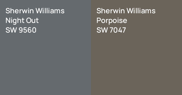 Sherwin Williams Night Out vs. Sherwin Williams Porpoise comparison