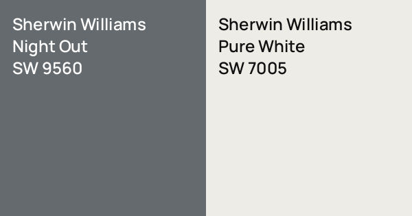 Sherwin Williams Night Out vs. Sherwin Williams Pure White comparison