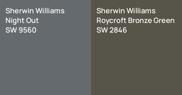 Sherwin Williams Night Out vs. Sherwin Williams Roycroft Bronze Green ...