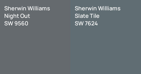Sherwin Williams Night Out vs. Sherwin Williams Slate Tile comparison
