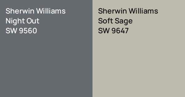 Sherwin Williams Night Out vs. Sherwin Williams Soft Sage comparison