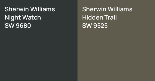 Sherwin Williams Night Watch vs. Sherwin Williams Hidden Trail comparison