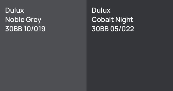 Dulux Noble Grey vs. Dulux Cobalt Night comparison