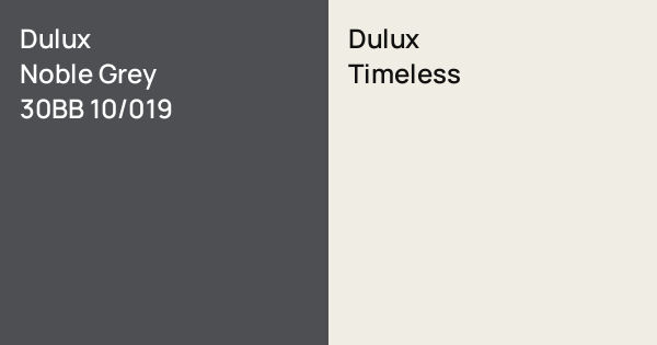 Dulux Noble Grey vs. Dulux Timeless comparison