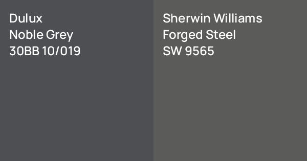 Dulux Noble Grey vs. Sherwin Williams Forged Steel comparison