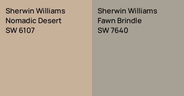 Sherwin Williams Nomadic Desert vs. Sherwin Williams Fawn Brindle ...