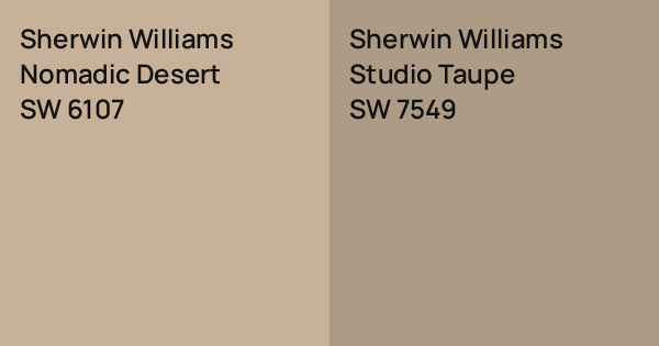Sherwin Williams Nomadic Desert vs. Sherwin Williams Studio Taupe ...