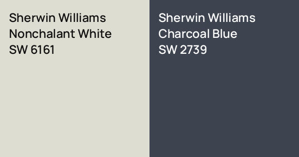 Sherwin Williams Nonchalant White vs. Sherwin Williams Charcoal Blue ...