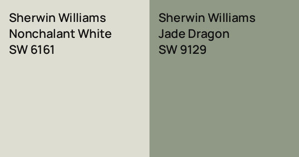 Sherwin Williams Nonchalant White vs. Sherwin Williams Jade Dragon ...