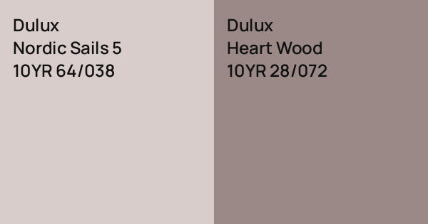 Dulux Nordic Sails 5 vs. Dulux Heart Wood comparison