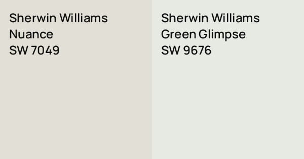 Sherwin Williams Nuance vs. Sherwin Williams Green Glimpse comparison