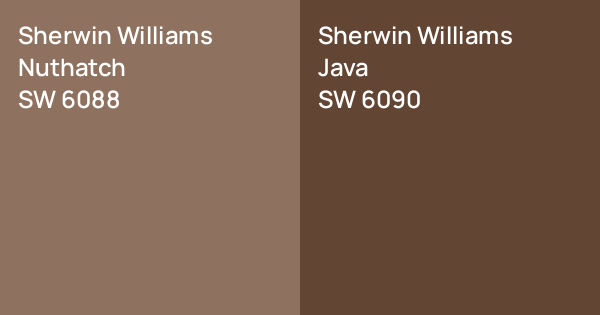 Sherwin Williams Nuthatch vs. Sherwin Williams Java comparison