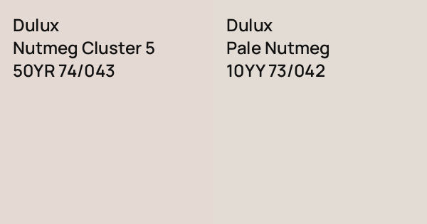 Dulux Nutmeg Cluster 5 vs. Dulux Pale Nutmeg comparison