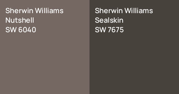 Sherwin Williams Nutshell vs. Sherwin Williams Sealskin comparison