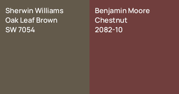 Sherwin Williams Oak Leaf Brown vs. Benjamin Moore Chestnut comparison
