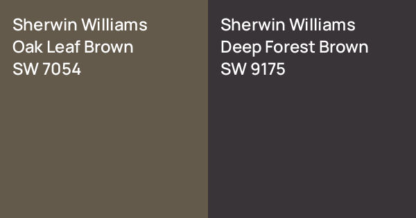 Sherwin Williams Oak Leaf Brown vs. Sherwin Williams Deep Forest Brown ...
