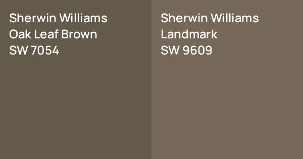 Sherwin Williams Oak Leaf Brown vs. Sherwin Williams Landmark comparison