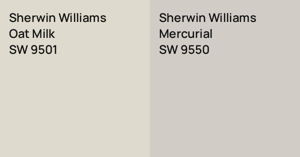 Sherwin Williams Oat Milk vs. Sherwin Williams Mercurial comparison