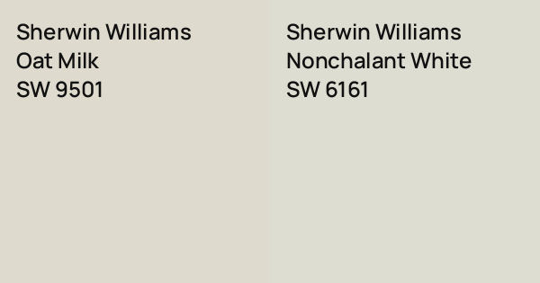 Sherwin Williams Oat Milk vs. Sherwin Williams Nonchalant White comparison