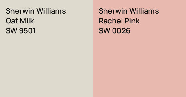 Sherwin Williams Oat Milk vs. Sherwin Williams Rachel Pink comparison