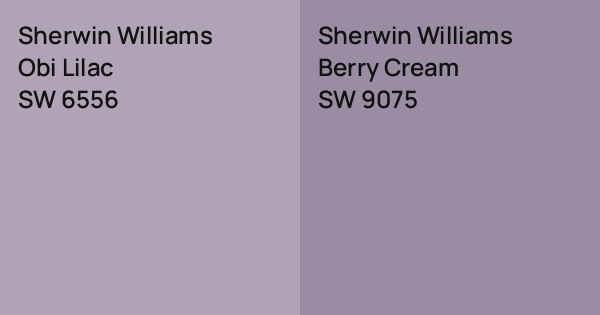 Sherwin Williams Obi Lilac vs. Sherwin Williams Berry Cream comparison