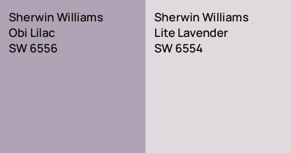 Sherwin Williams Obi Lilac vs. Sherwin Williams Lite Lavender comparison